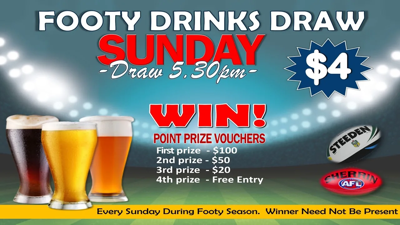 Footy Drinks Draw - Kiama Leagues Club Kiama